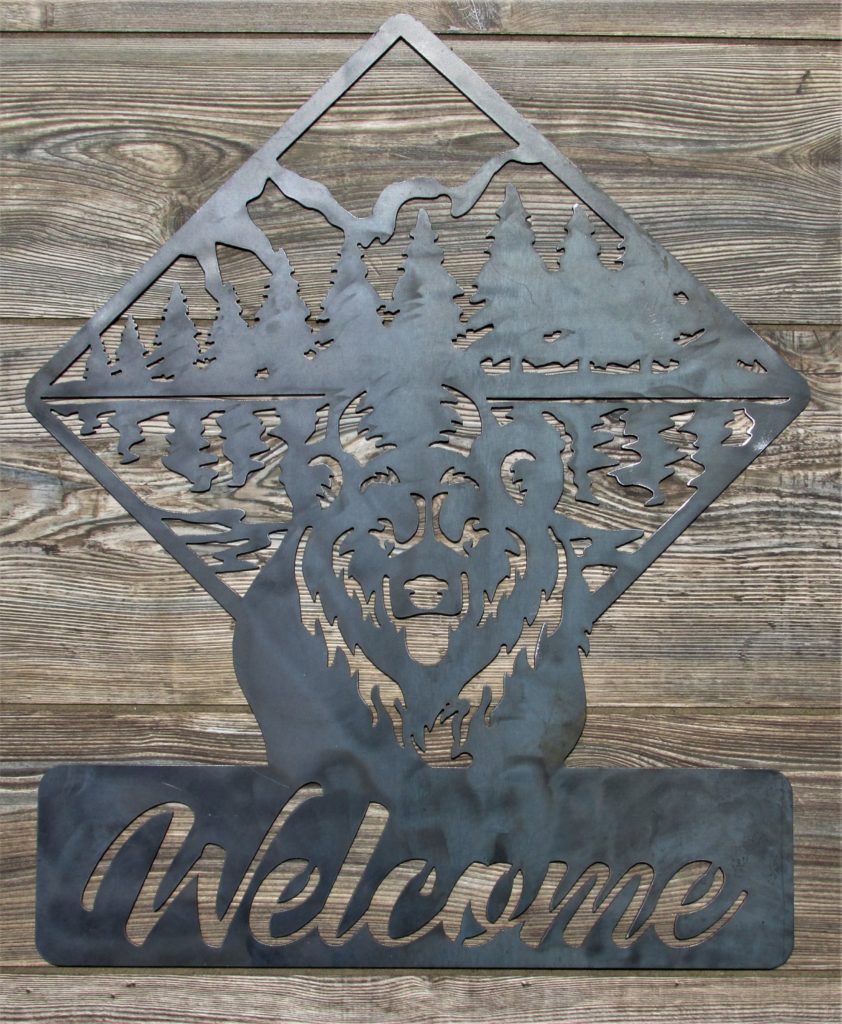 Welcome "Bear" Metal Sign | Remington Steel Works